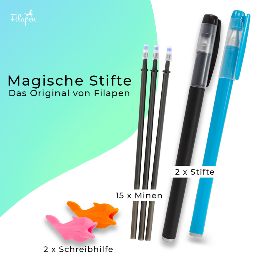 Filapen® Magische Stifte inkl. 2 Schreibhilfen und 15 Ersatzminen